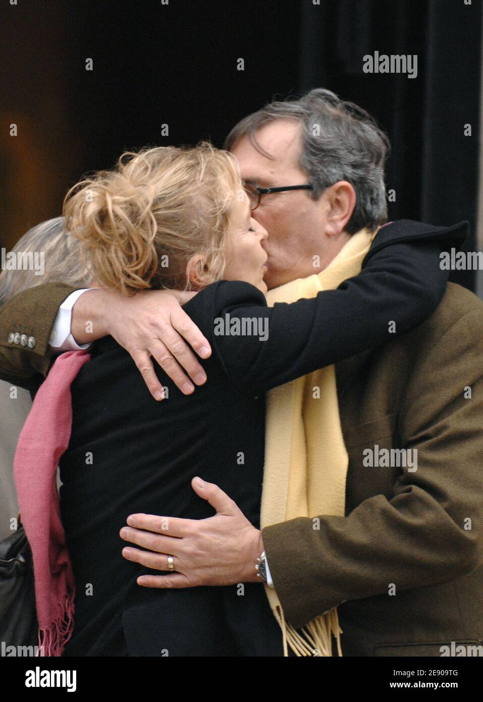 Actress Fanny Cottencon hugs Denys Granier-Deferre during director ...