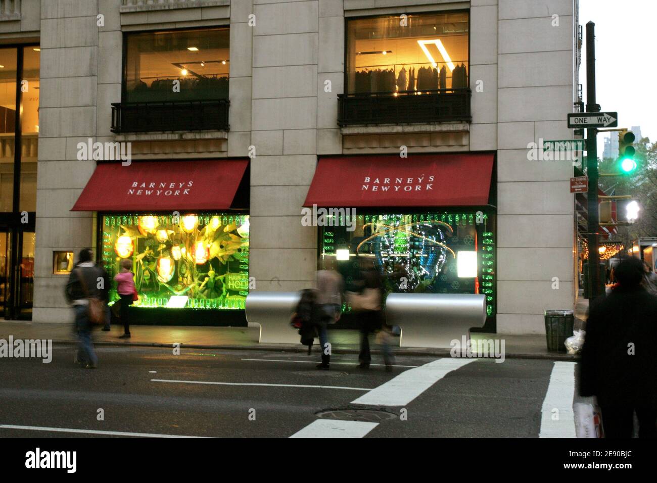 Christmas window are on display at Barneys department store on Madison ...