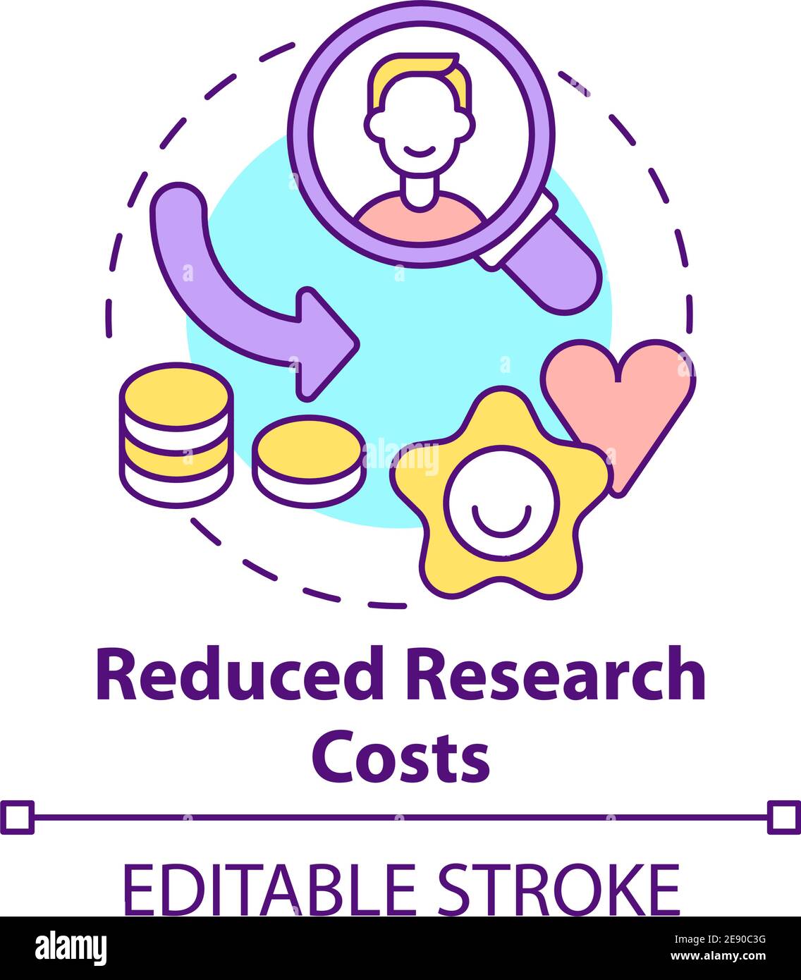 Reduced research costs concept icon Stock Vector Image & Art - Alamy