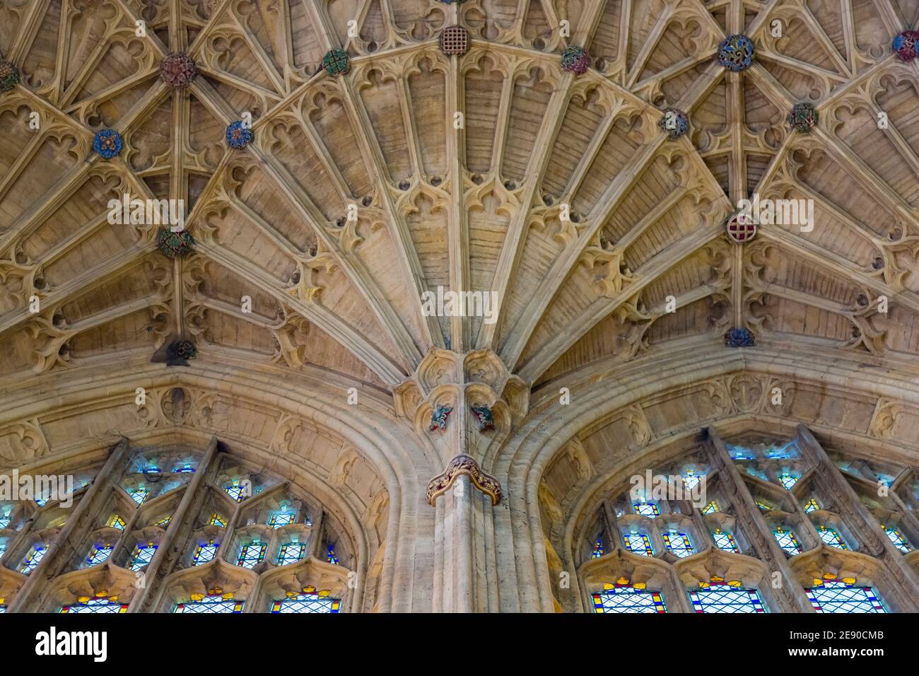 Beautiful fan vaulting on the ceiling of Sherborne Abbey, Sherborne ...