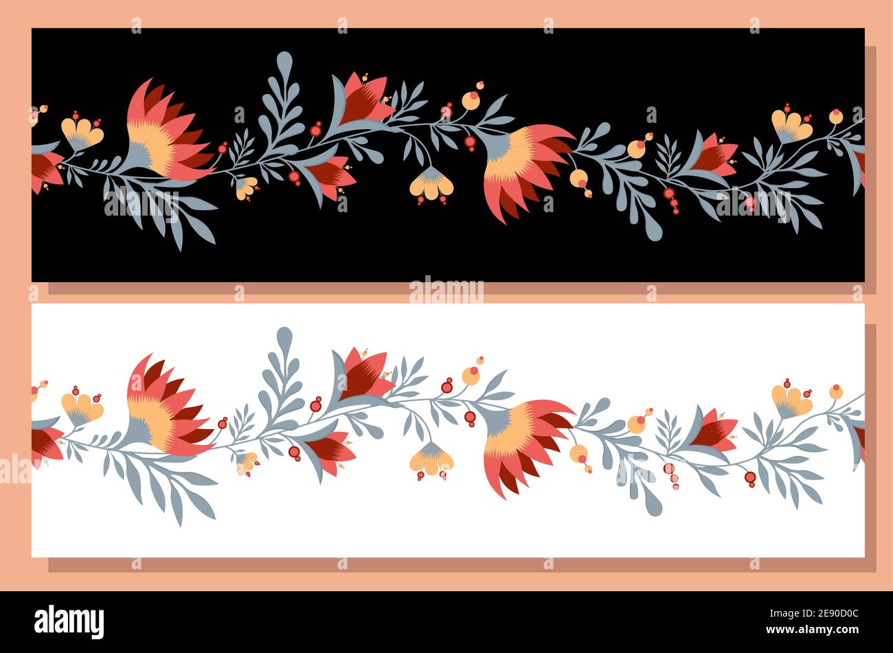 Spring trend pattern. Seamless border for printing on fabric and ...