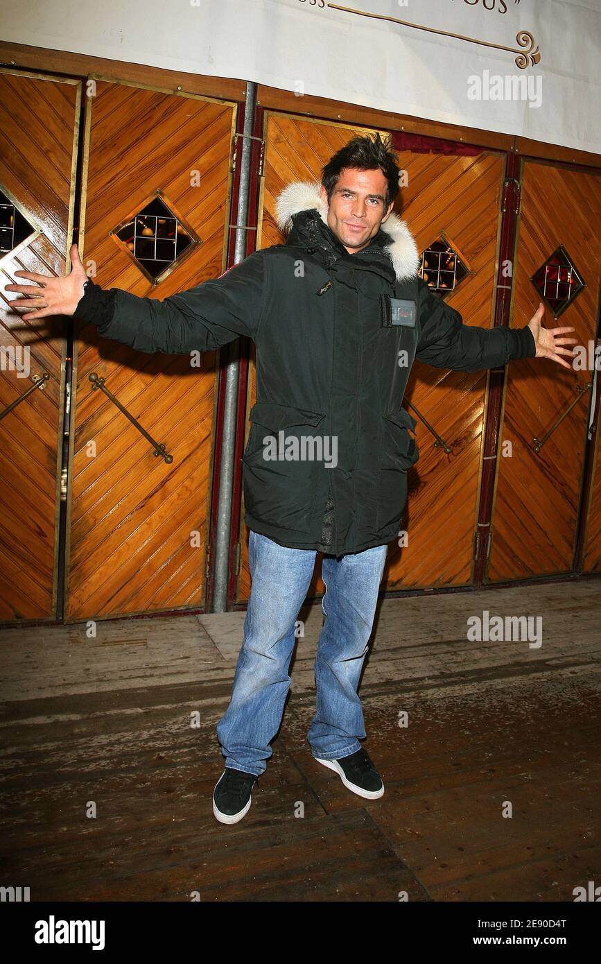 Filip Nikolic poses during the party held at the Arlette Gruss' circus ...