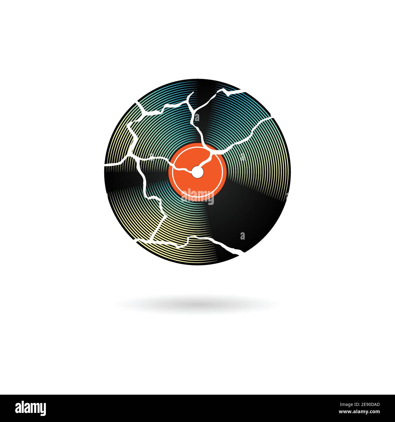 Vinyl record symbol cracked Stock Vector Image & Art - Alamy