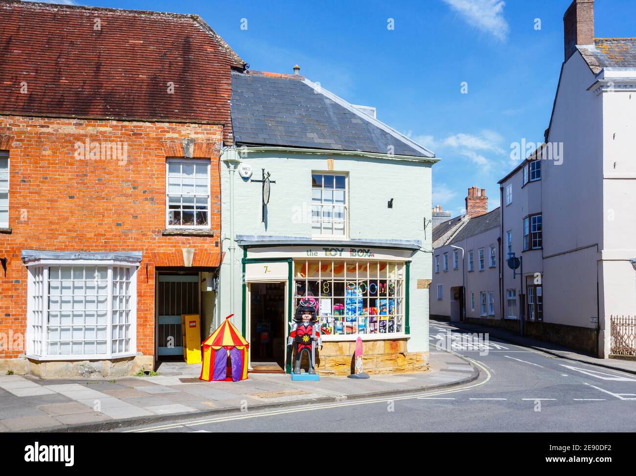 A small, traditional style toy shop, the Toy Box, in Sherborne, a town ...