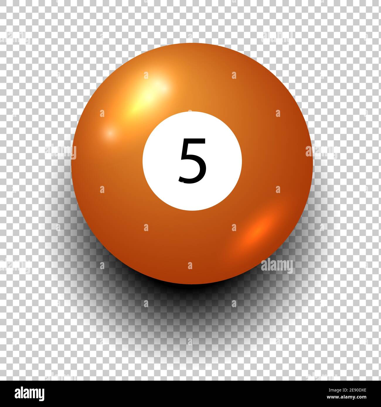 Stock vector of billiard ball number 5. Orangecolor. Isolated wind ...
