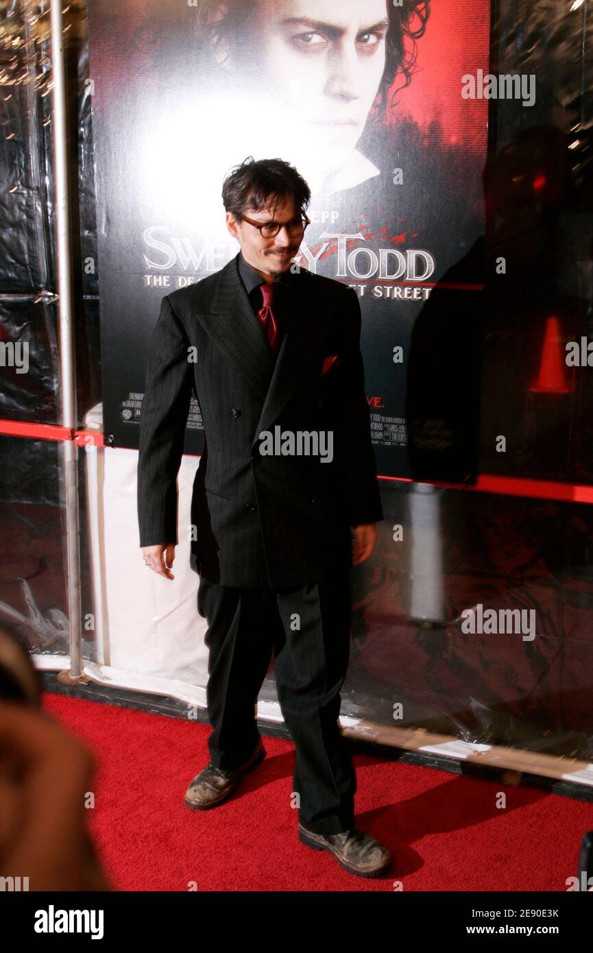 Film star Johnny Depp arriving for the Dreamworks premiere of 'Sweeny ...