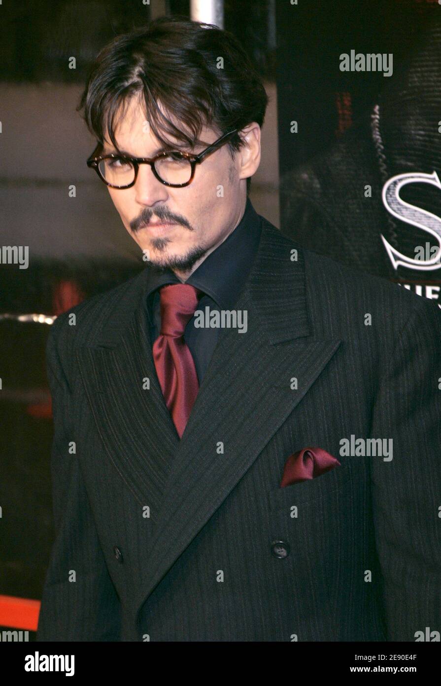 Film star Johnny Depp arriving for the Dreamworks premiere of 'Sweeny ...