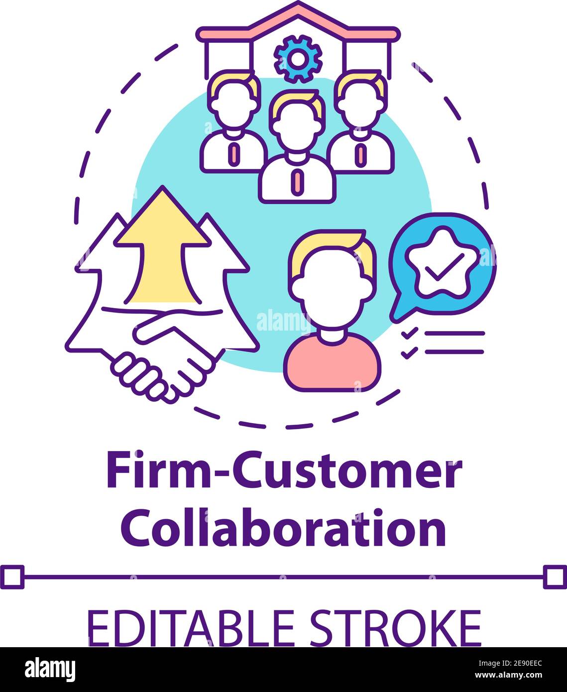Firm-customer collaboration concept icon Stock Vector Image & Art - Alamy