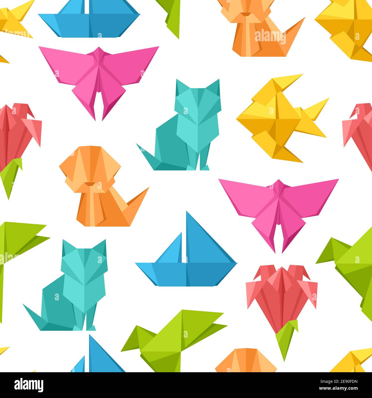 Seamless pattern with origami toys Stock Vector Image & Art - Alamy