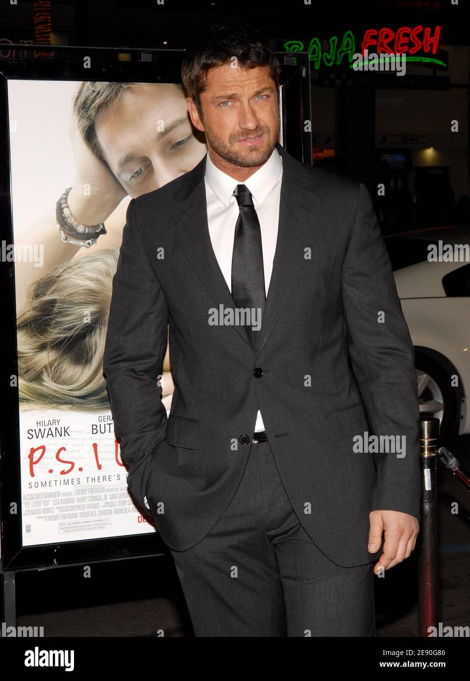 Gerard Butler attends the premiere of 'P.S I Love You,' held at the ...