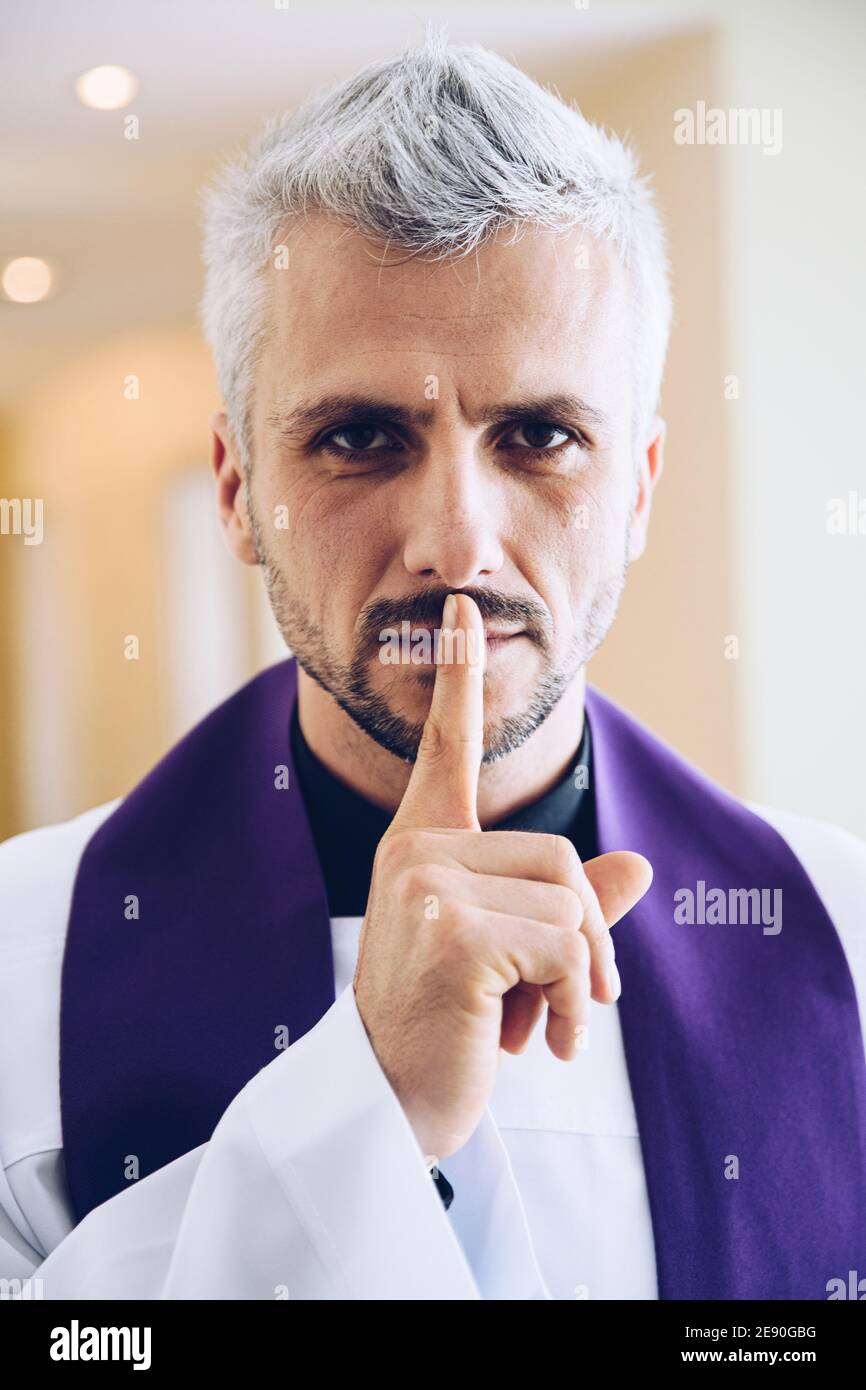 Finger lips religion hi-res stock photography and images - Alamy