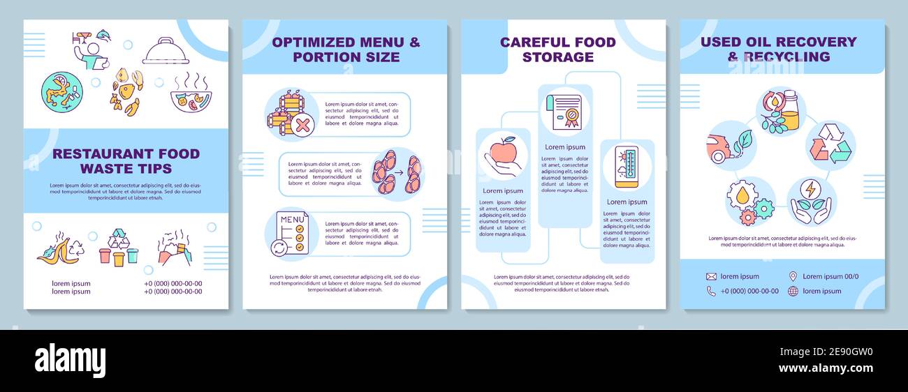 Restaurant food waste tips brochure template Stock Vector Image & Art - Alamy