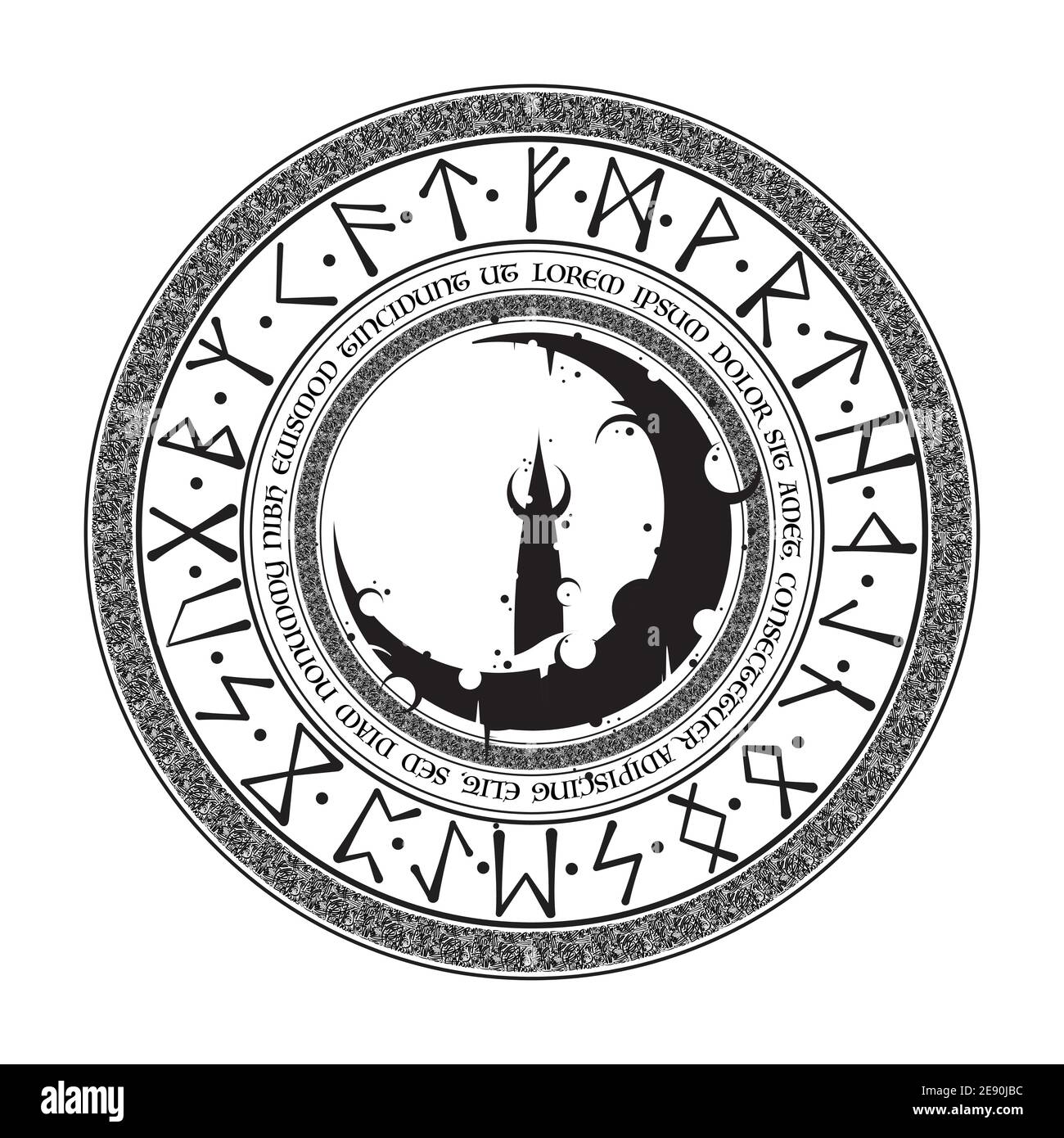 Abstract circle runic moon symbol Stock Vector Image & Art - Alamy