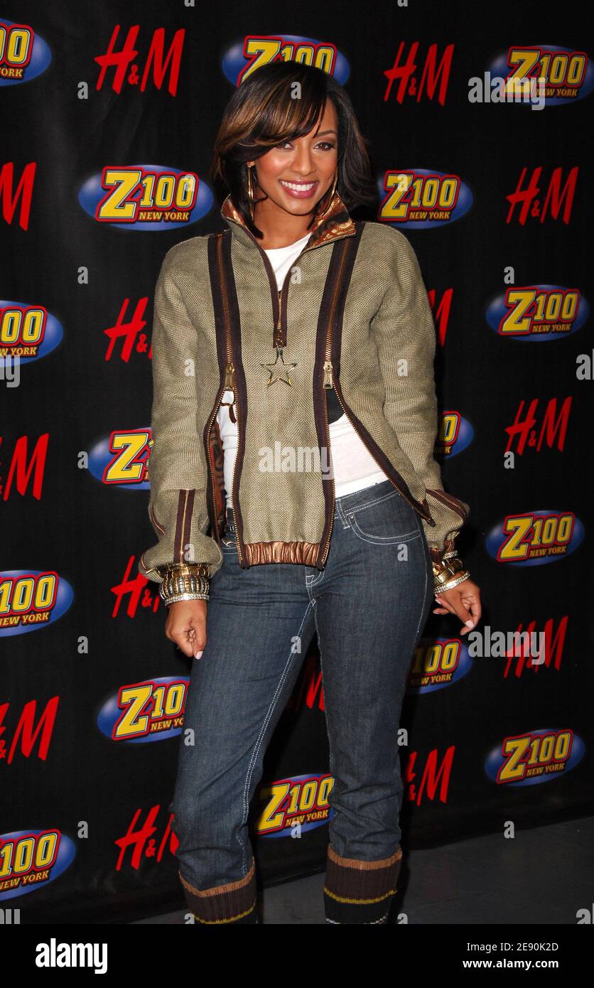 Musician Keri Hilson poses for a photo in the press room during Z100's ...