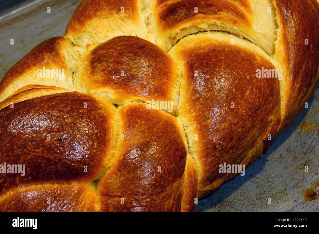 A braided challah brioche bread Stock Photo - Alamy