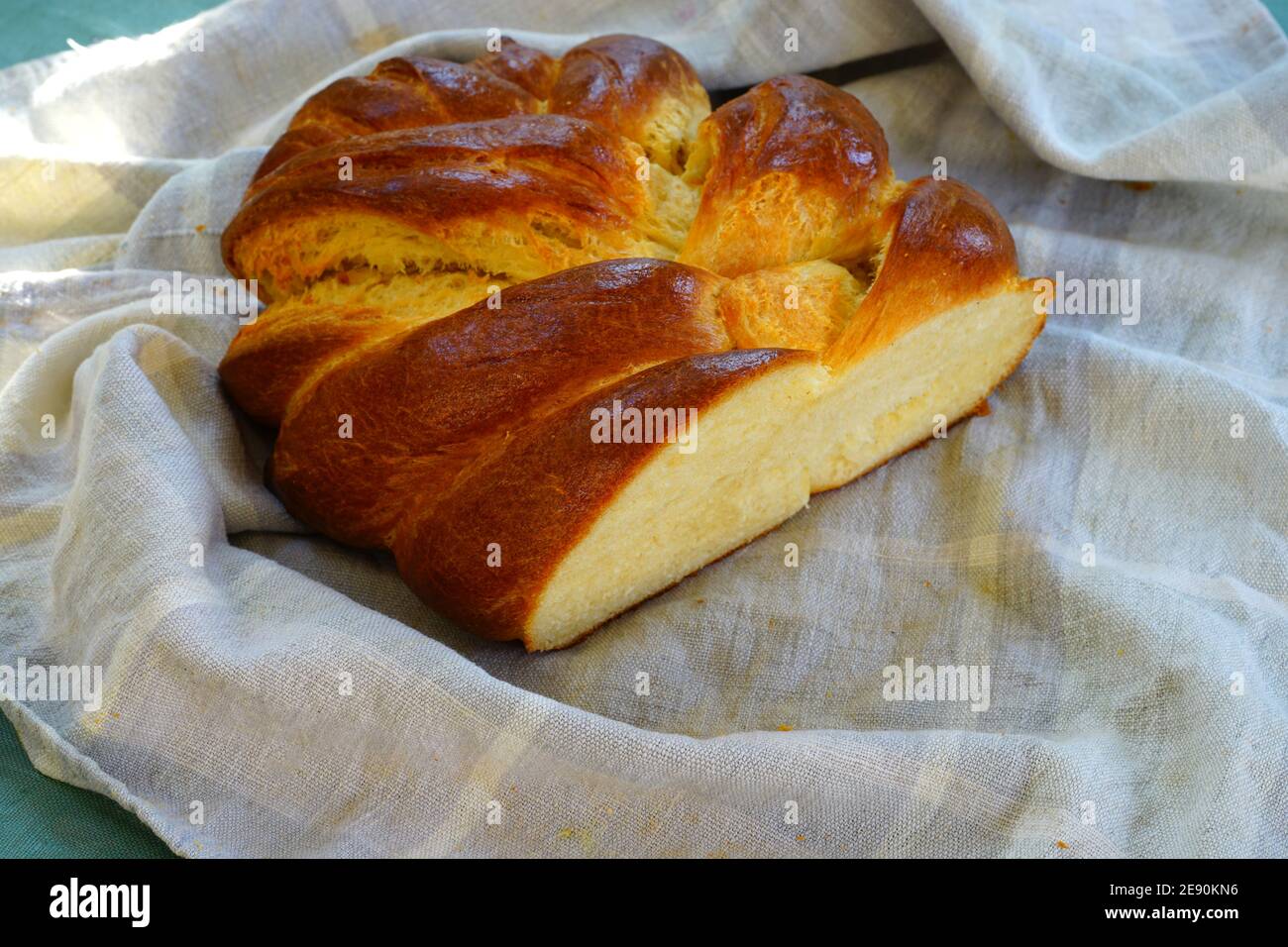 A braided challah brioche bread Stock Photo - Alamy