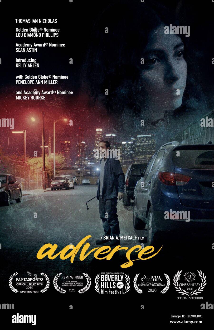 ADVERSE, poster, top: Kelly Arjen; bottom: Thomas Ian Nicholas, 2020. © Lionsgate Home ...