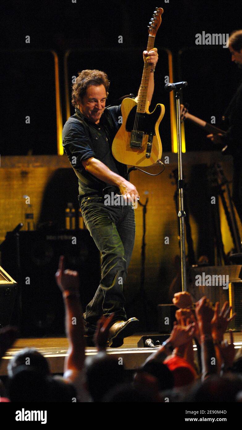 American singer Bruce Springsteen performs live on stage during the ...
