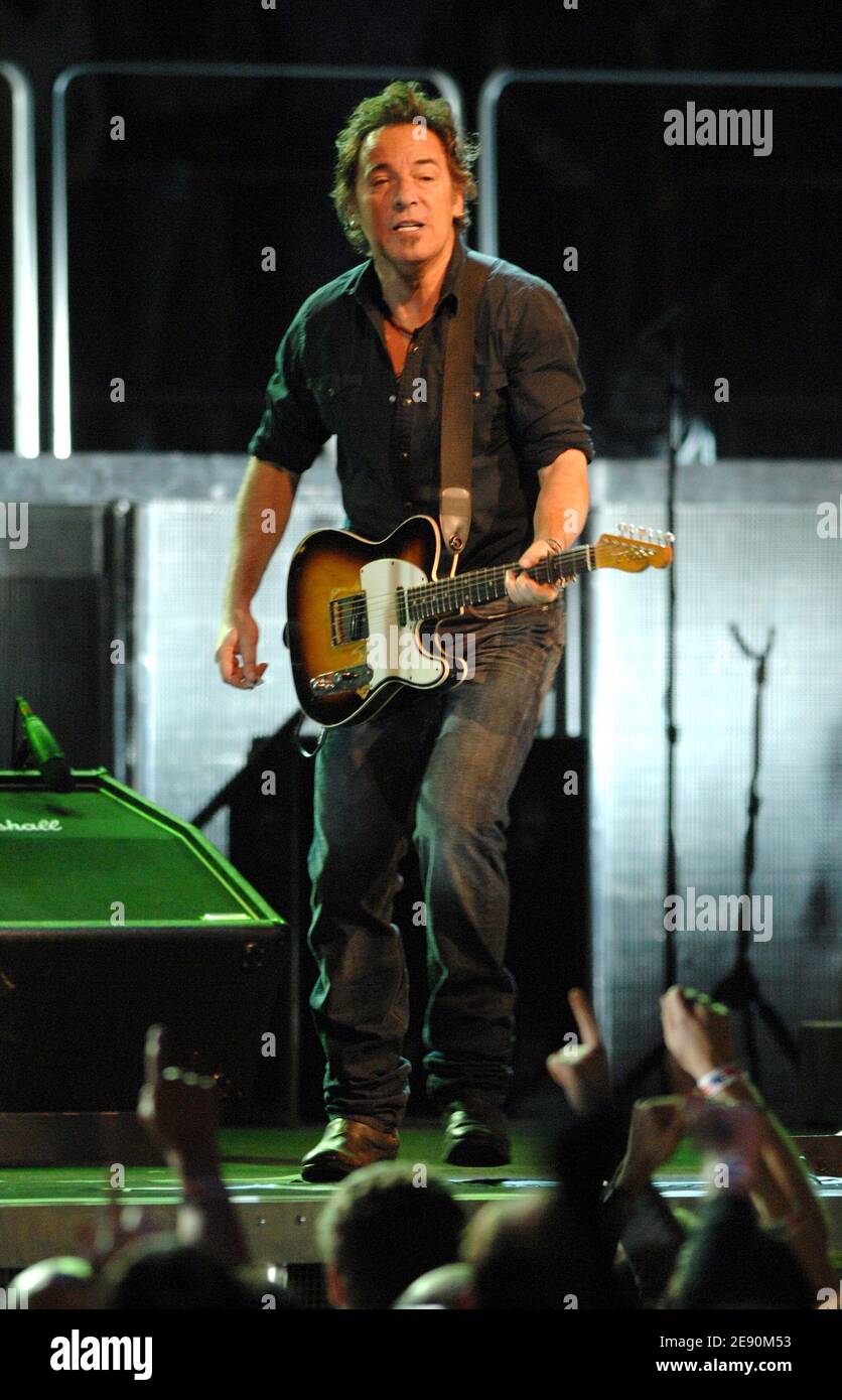 American singer Bruce Springsteen performs live on stage during the ...
