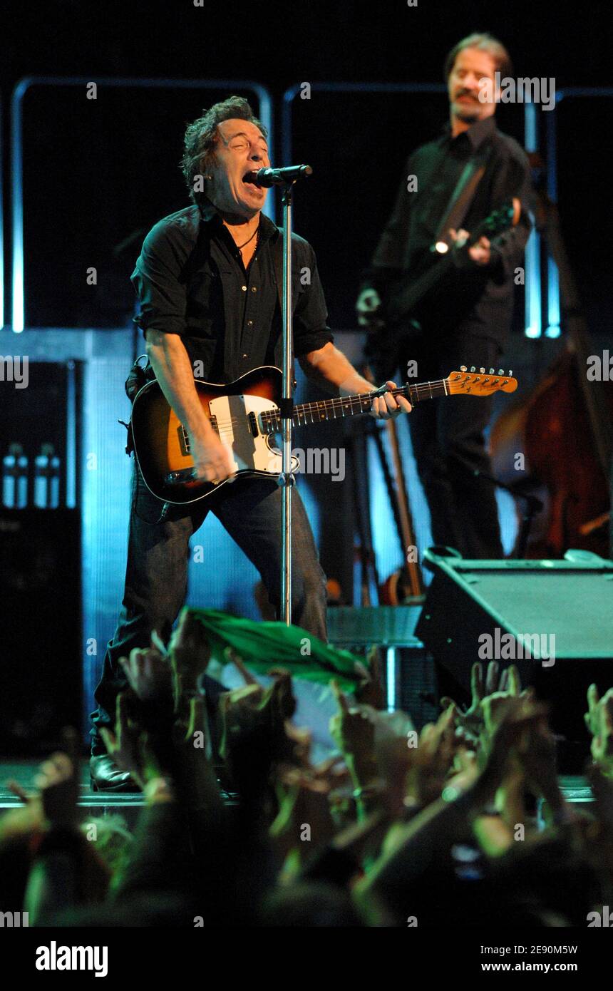 American singer Bruce Springsteen performs live on stage during the ...