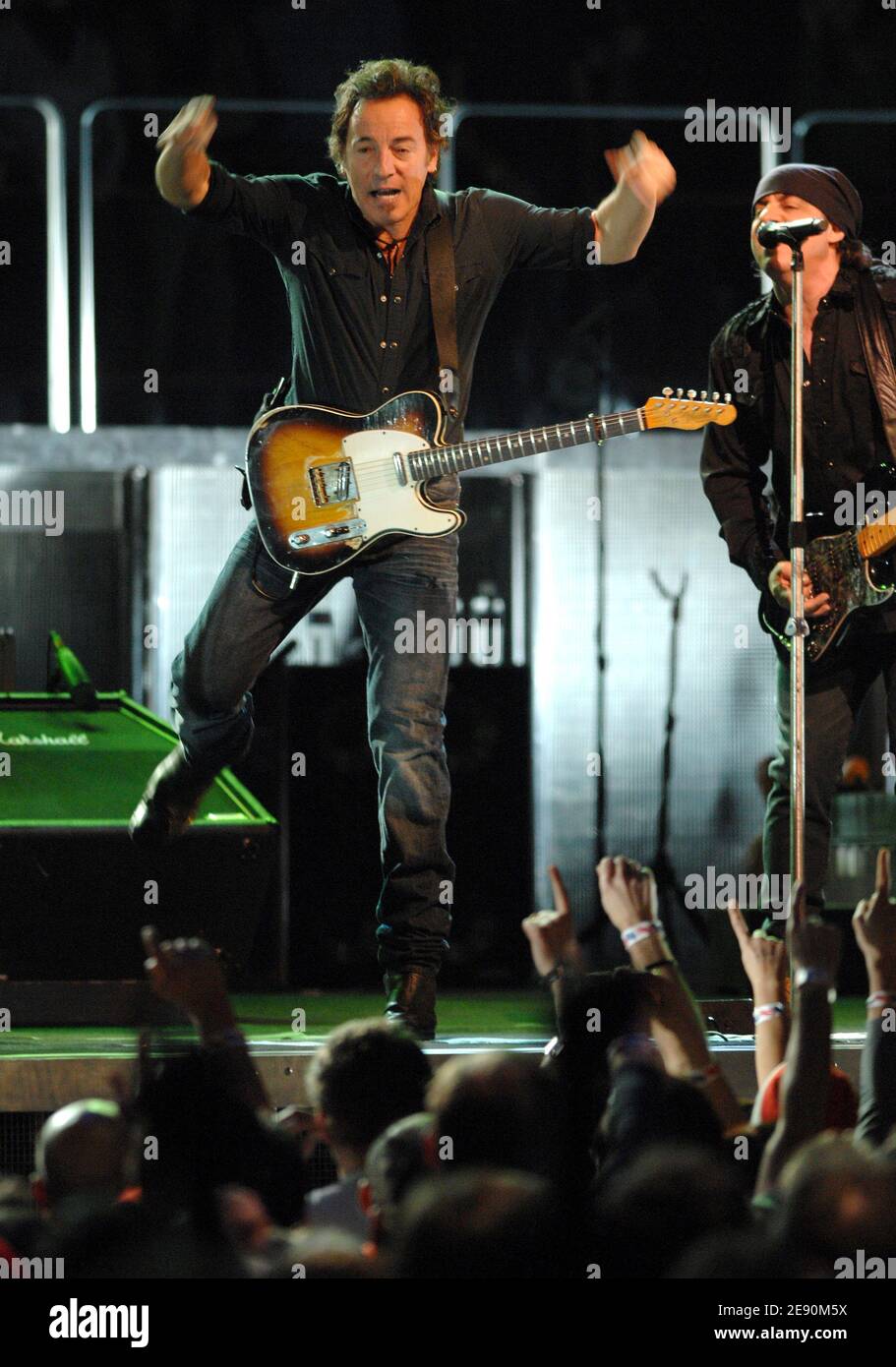 American singer Bruce Springsteen performs live on stage during the ...