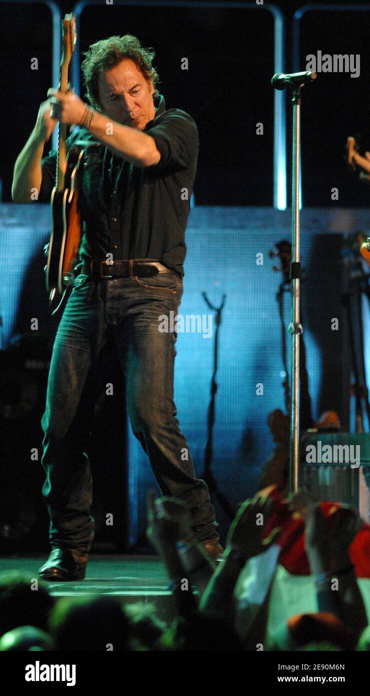 American singer Bruce Springsteen performs live on stage during the ...