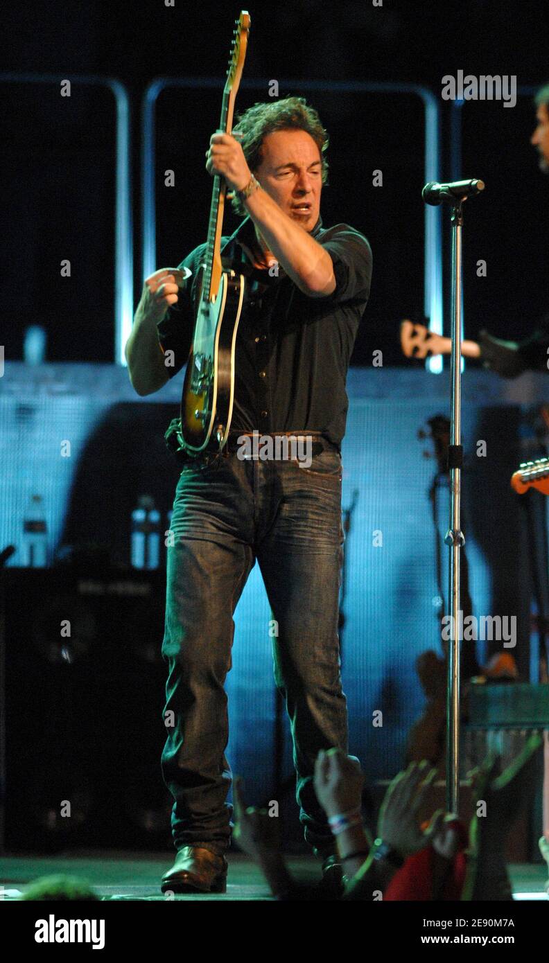 American singer Bruce Springsteen performs live on stage during the ...