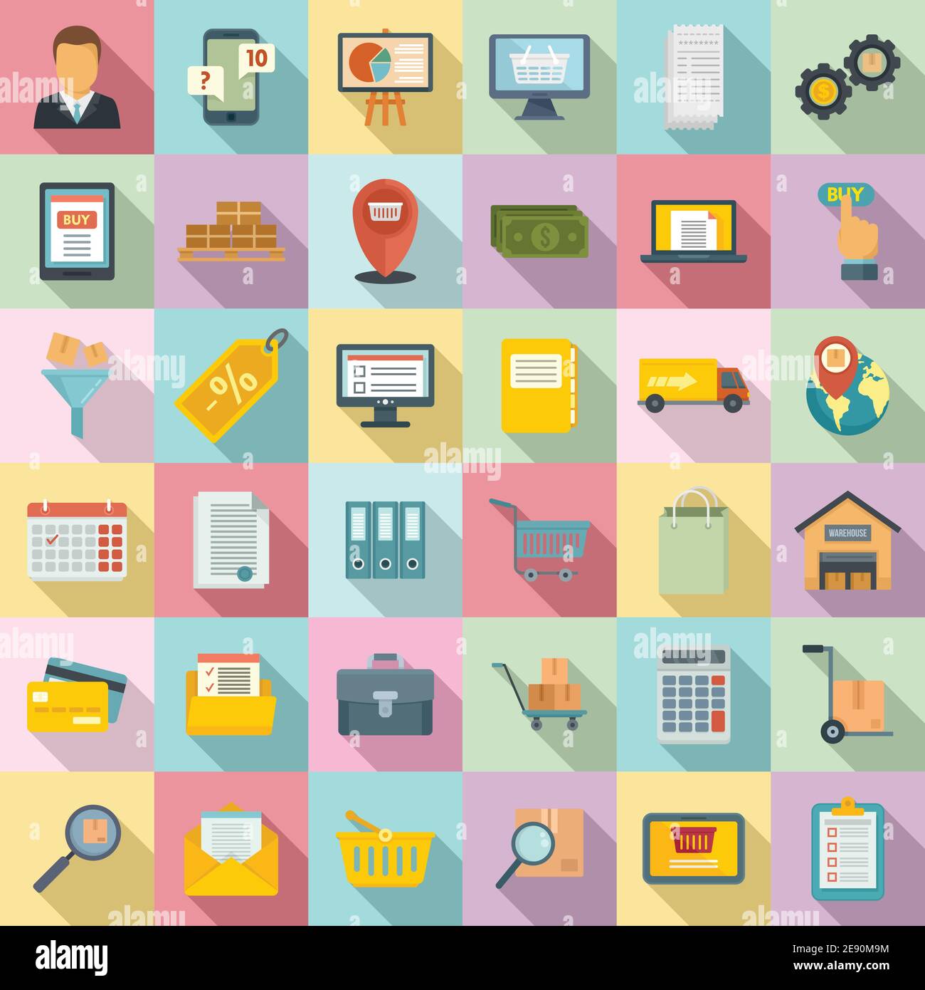 Purchasing Manager icons set, flat style Stock Vector Image & Art - Alamy