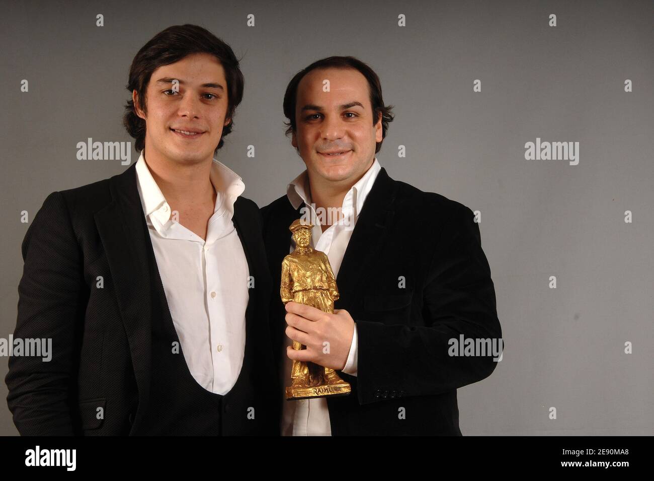 French actor Aurelien Wiik and actor Francois-Xavier Demaison poses ...
