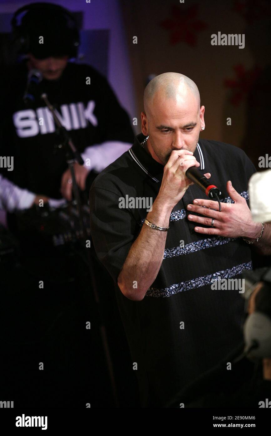 Sinik performs on a French TV Show, taped in Saint-Denis, North of ...