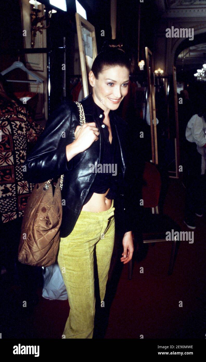 File picture of Carla Bruni during Jean-Paul Gaultier Fall/Winter 1996 ...