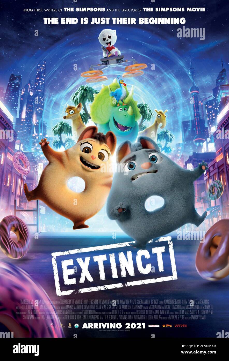 EXTINCT, poster, bottom, from left: Op (voice: Rachel Bloom), Ed (voice ...