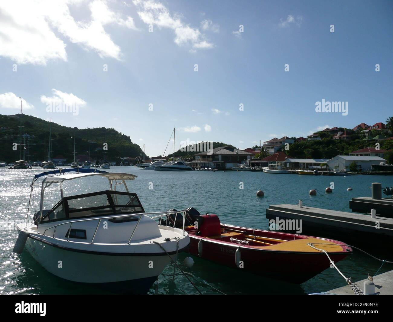 Gustavia harbor in of the French Island of St Barthelemy in the French ...