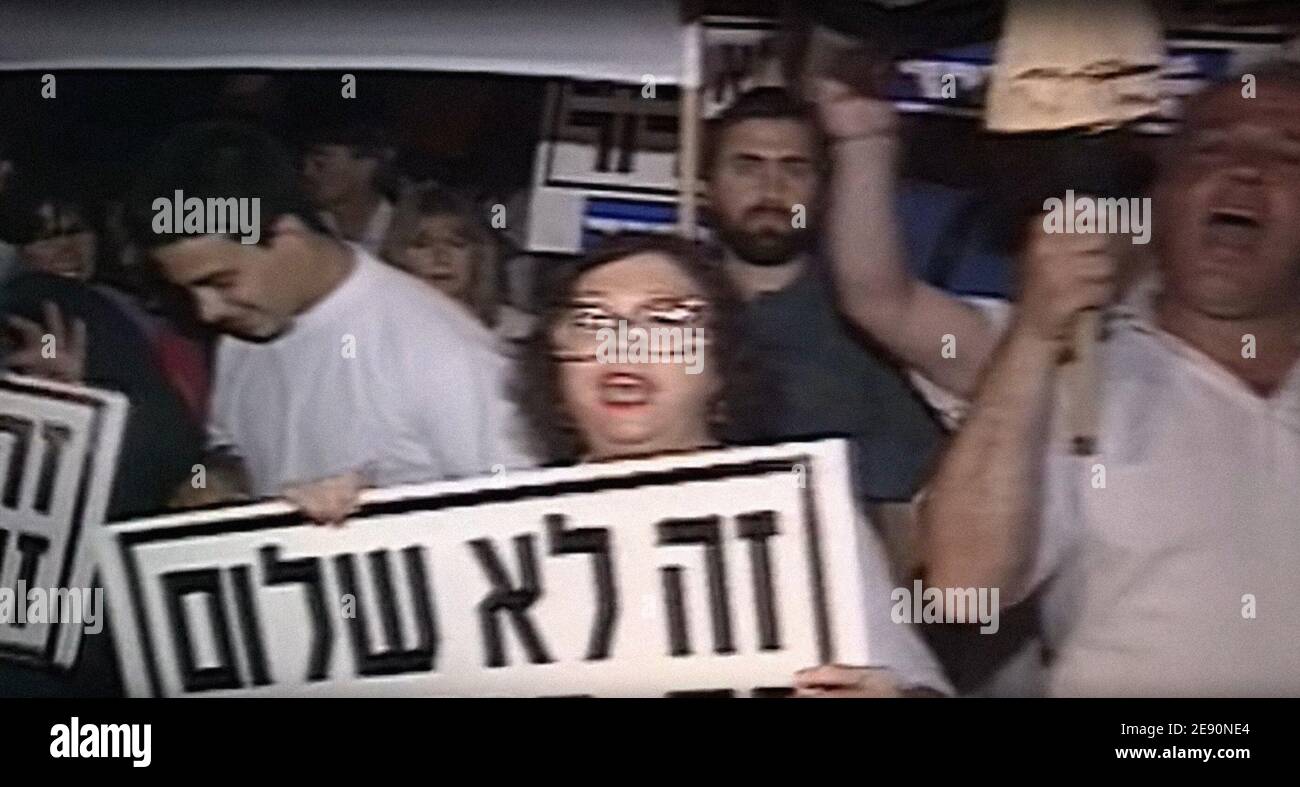 THE HUMAN FACTOR, Anti-Rabin protestors, 2019. © Sony Pictures Classics ...