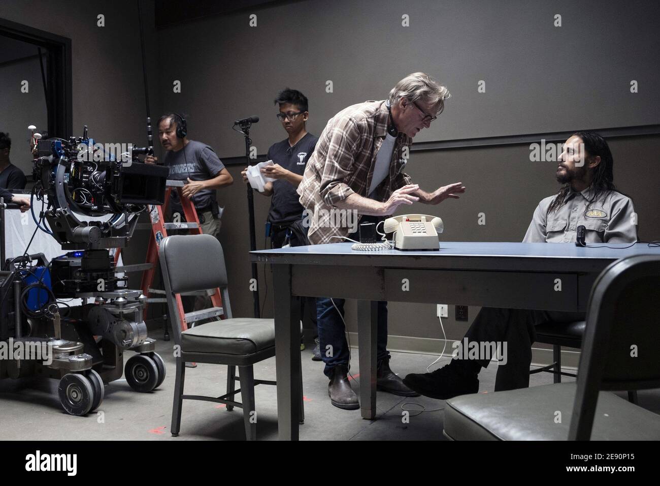 THE LITTLE THINGS, center: director John Lee Hancock; right: Jared Leto, on set, 2021. ph ...
