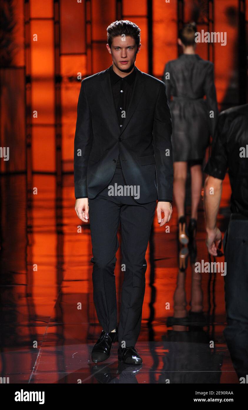 A model displays a creation at the BOSS Black Spring/Summer 2008 Ready ...