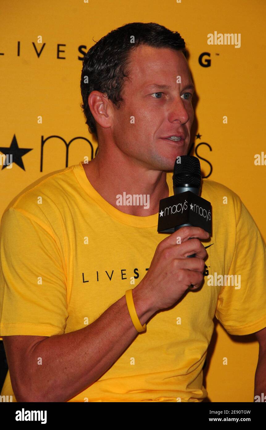 Athlete Lance Armstrong attends a Q & A in celebration of his second ...