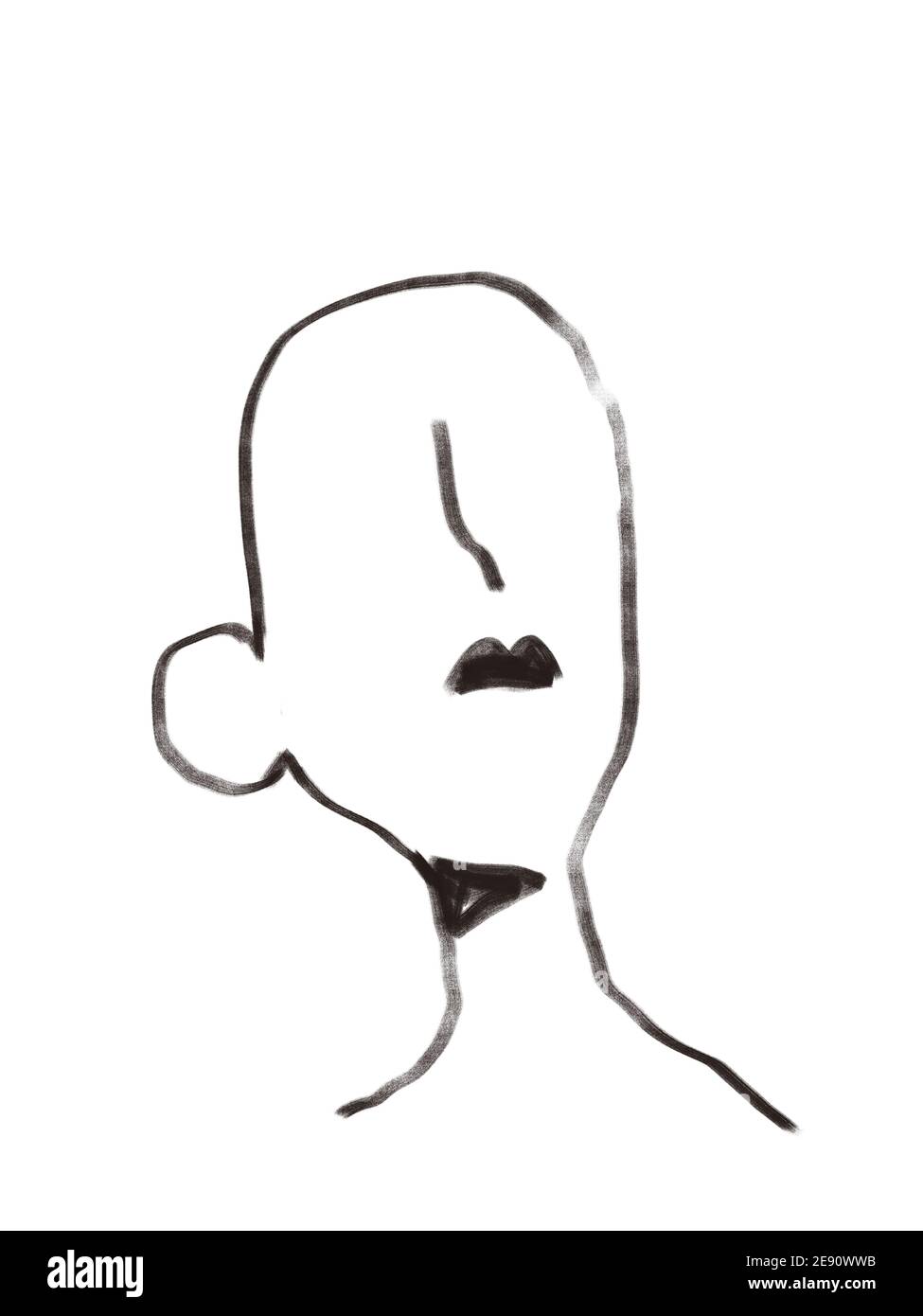 faceless woman portrait line drawing. Abstract sketch line art. for ...