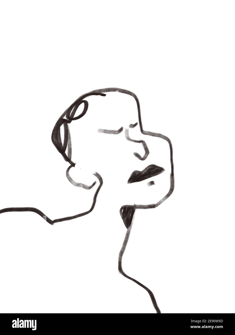 Drag-queen portrait line art sketch. Symbolic and modern illustration ...