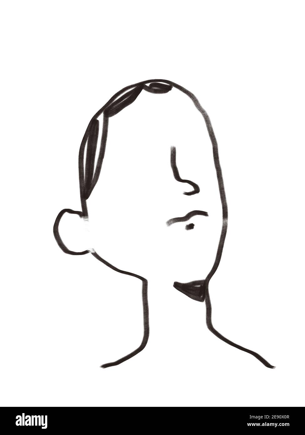 faceless men portrait line drawing. Abstract sketch line art. for ...