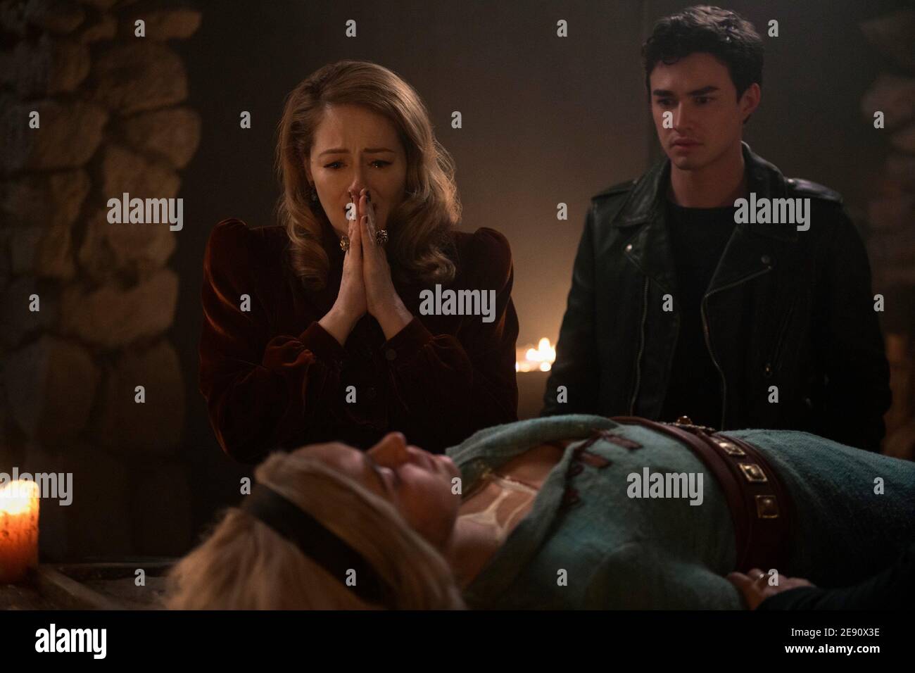 CHILLING ADVENTURES OF SABRINA, top from left: Miranda Otto, Gavin ...