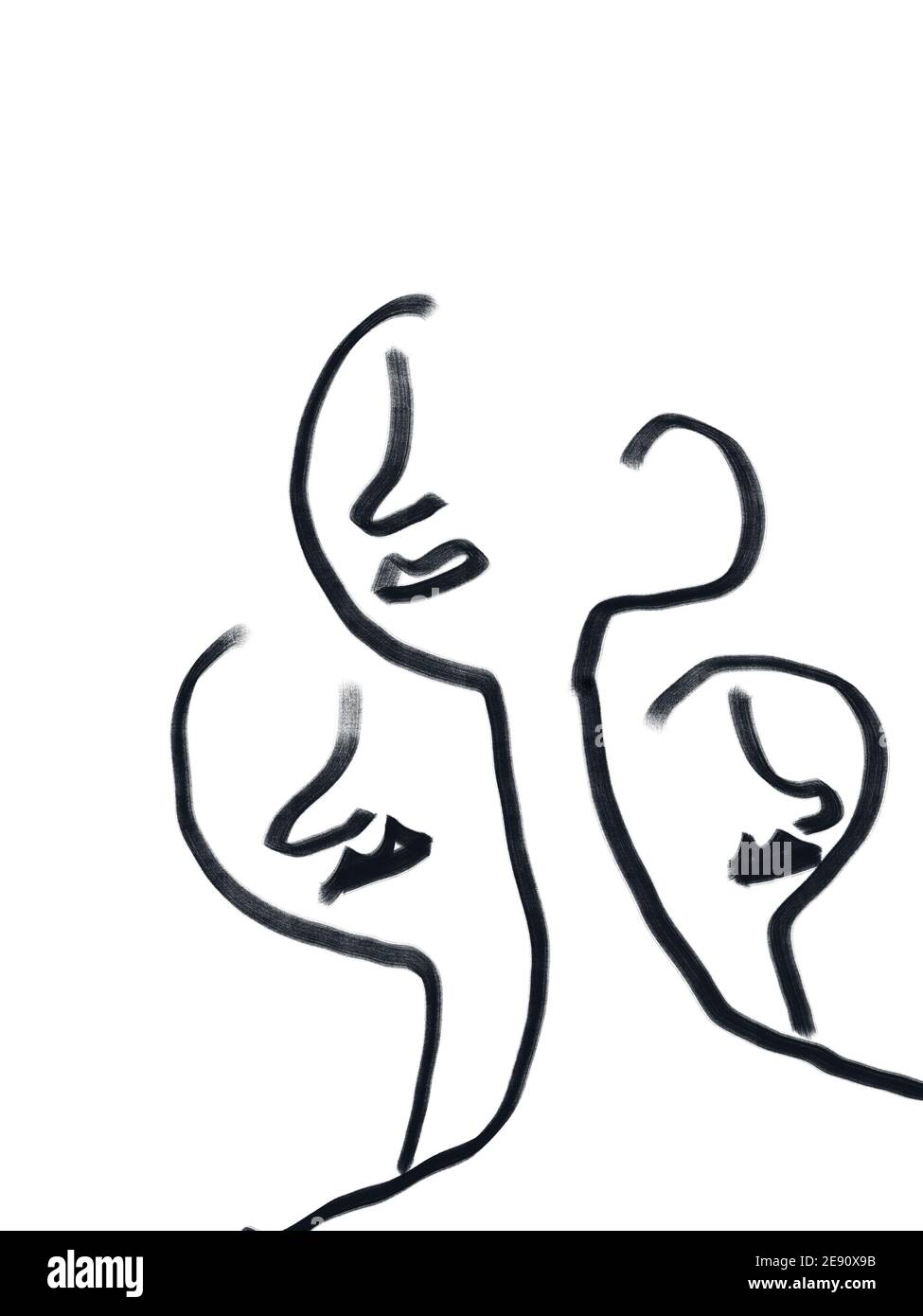 Picasso Line Drawing Woman
