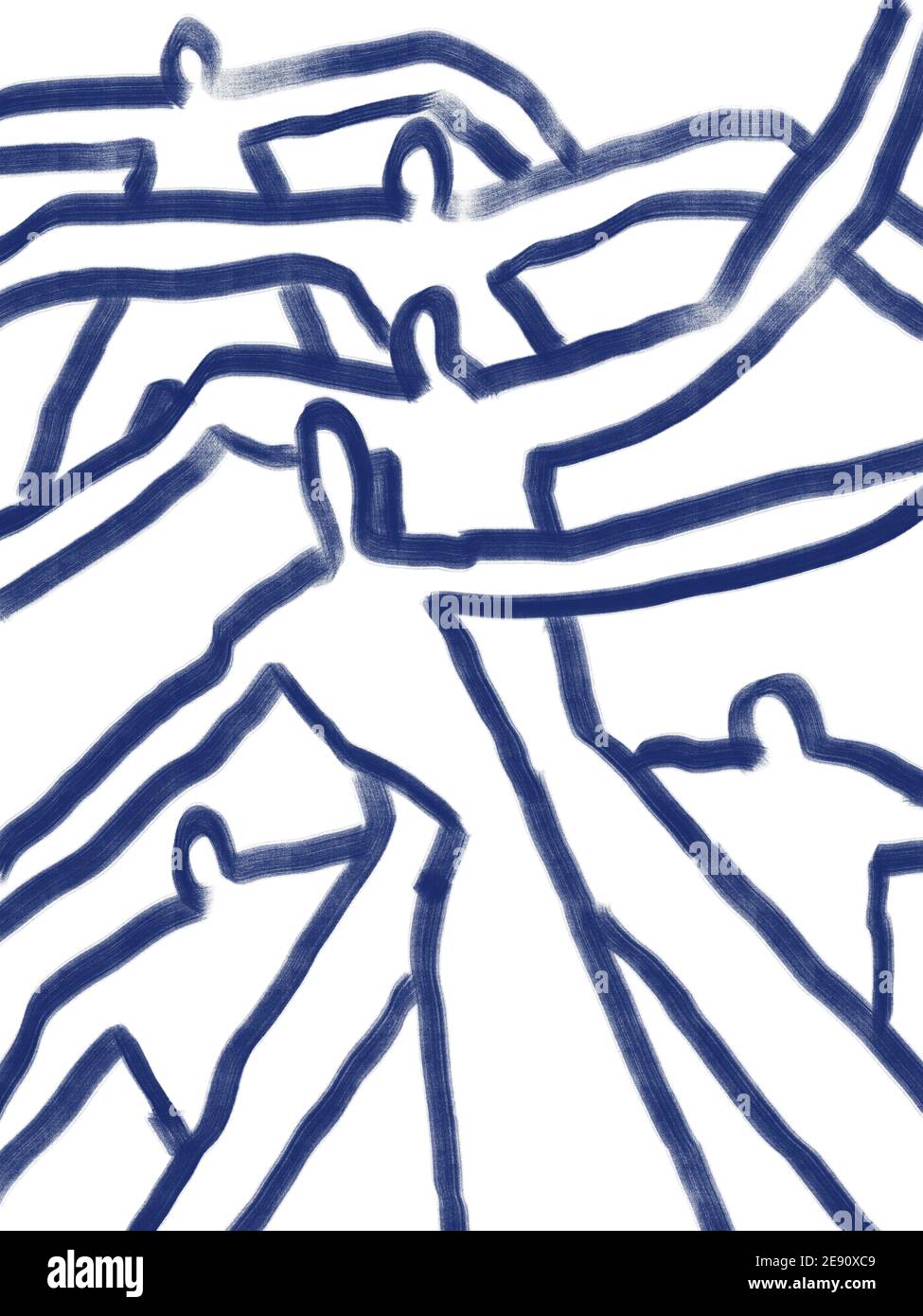 Figure people line art. Keith Haring vibes drawing. Street art and ...