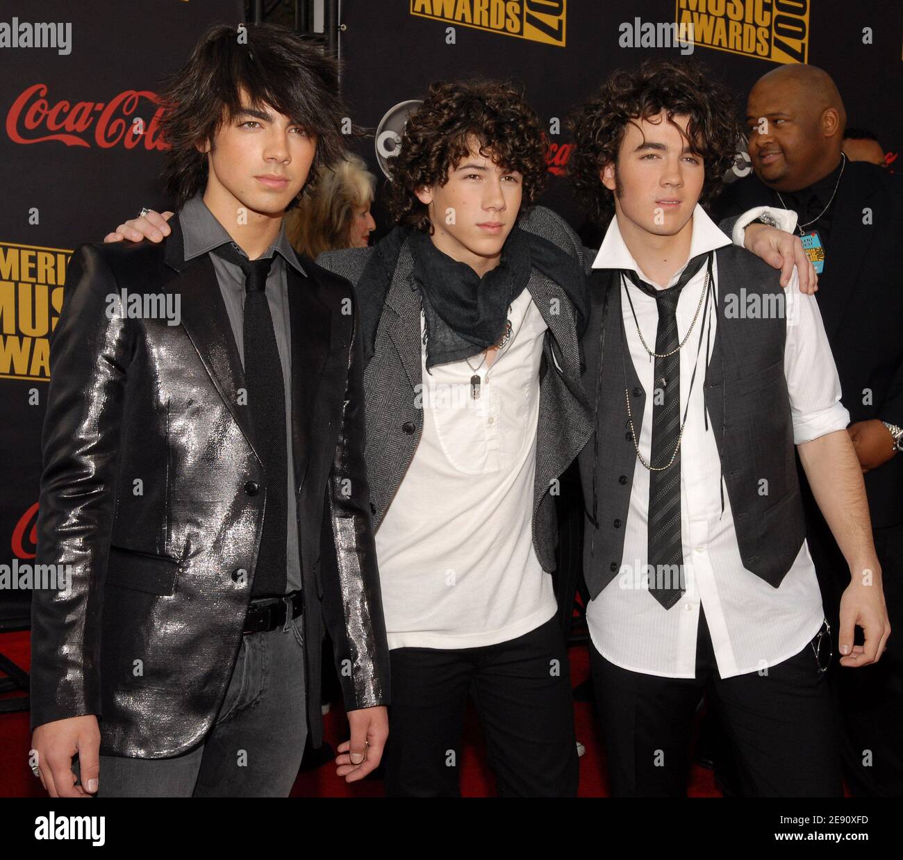 The Jonas Brothers attends the 2007 American Music Awards held at the ...