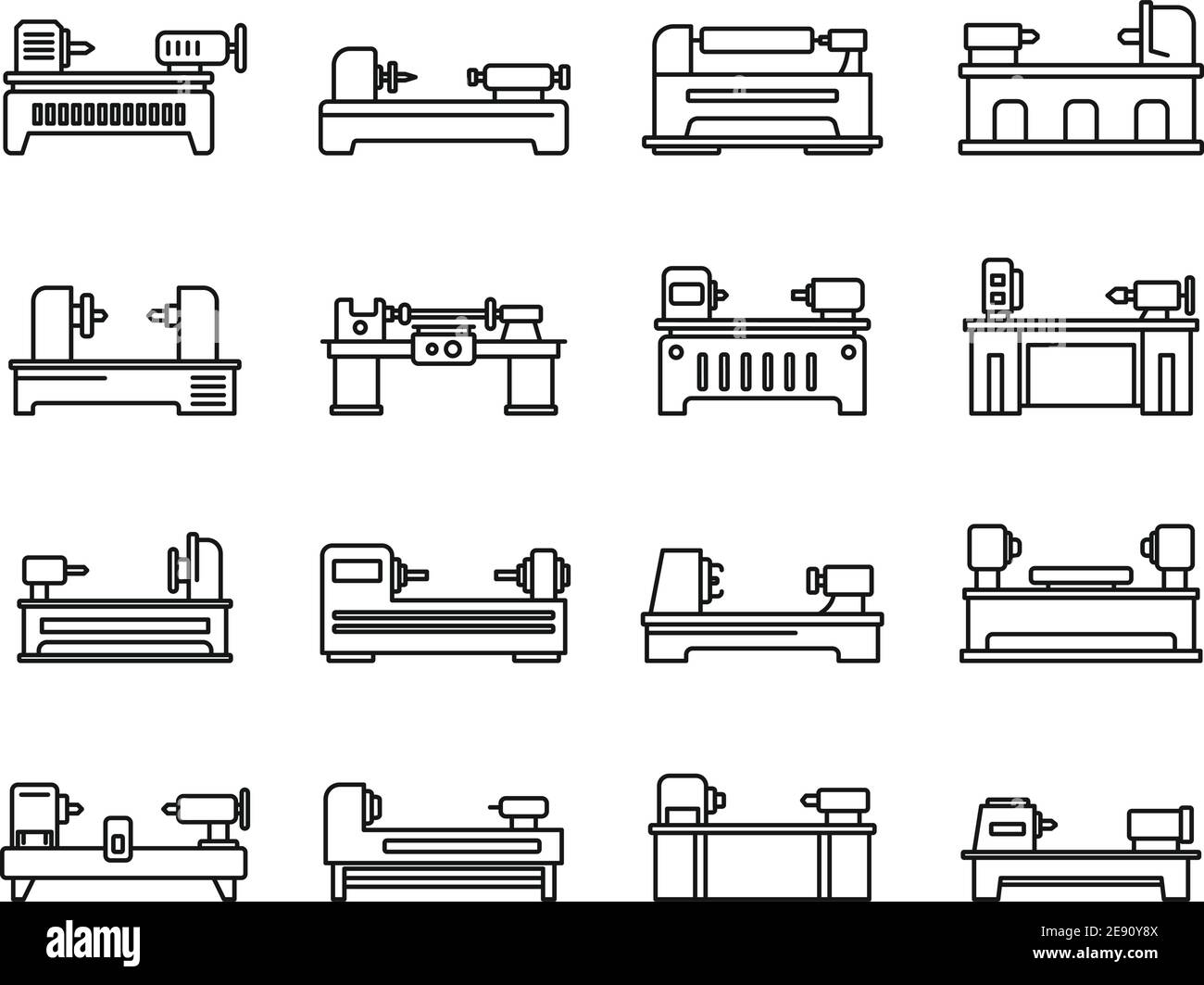 Factory production outline icons Stock Vector Images - Alamy