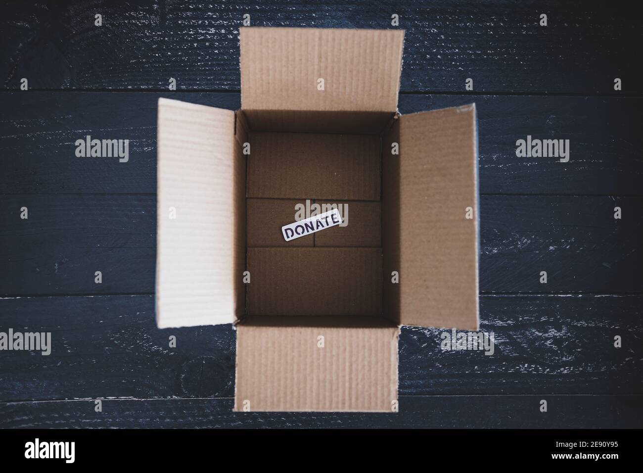 charity donation and decluttering items to be thrifted concept, empty ...