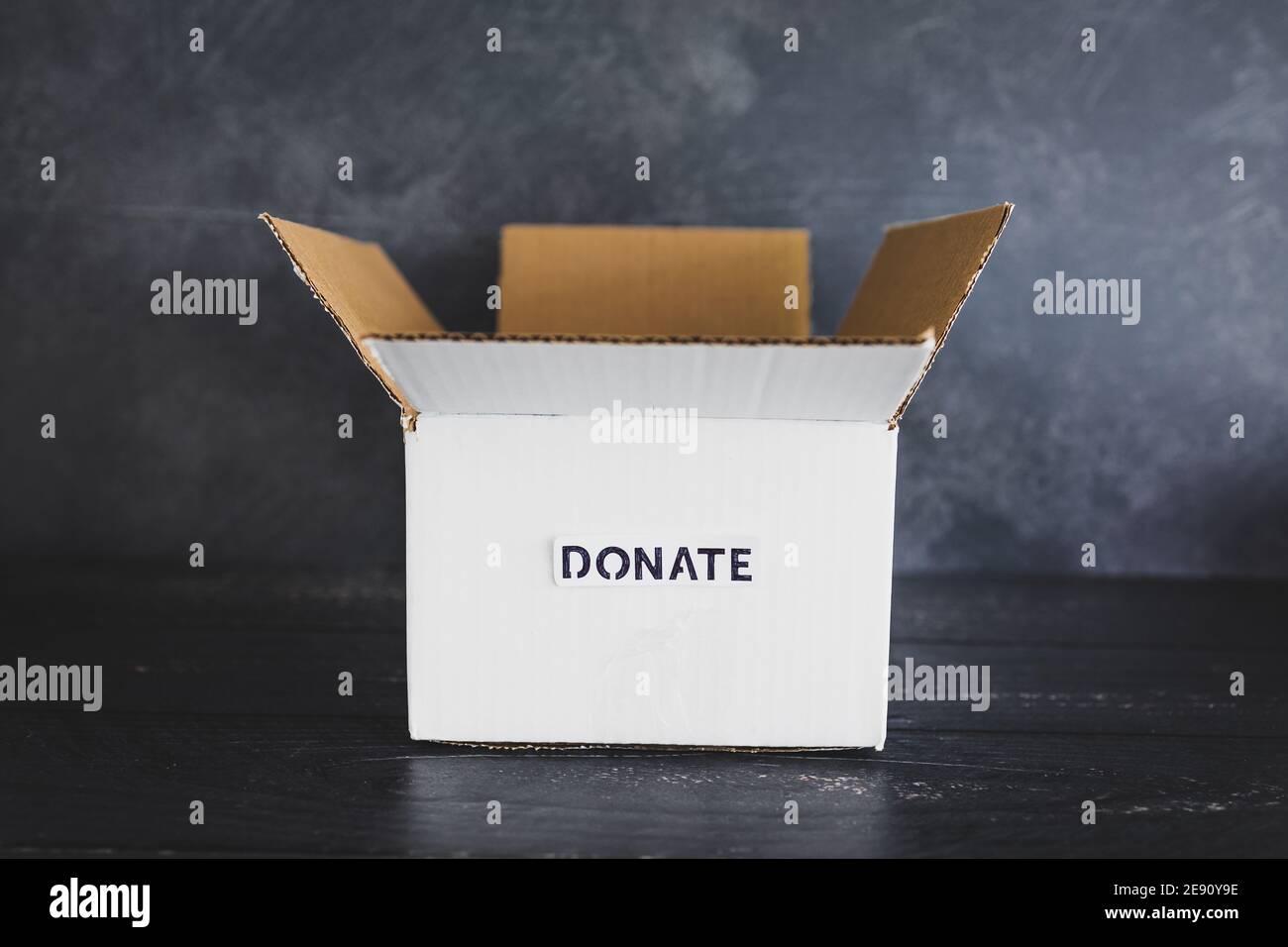 charity donation and decluttering items to be thrifted concept, empty ...