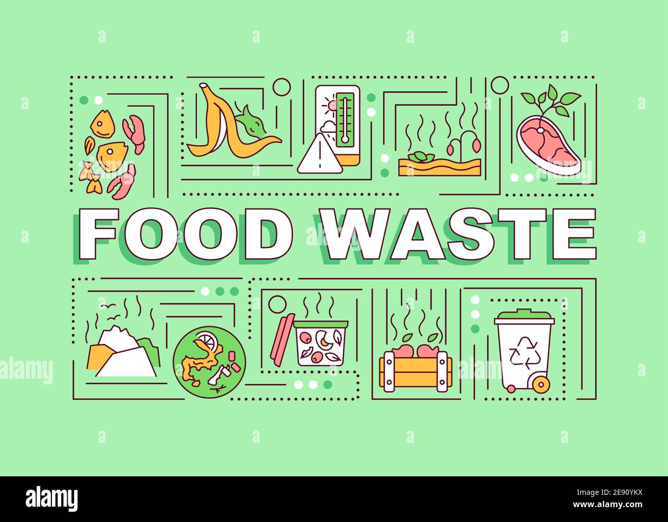 Food waste word concepts banner Stock Vector Image & Art - Alamy