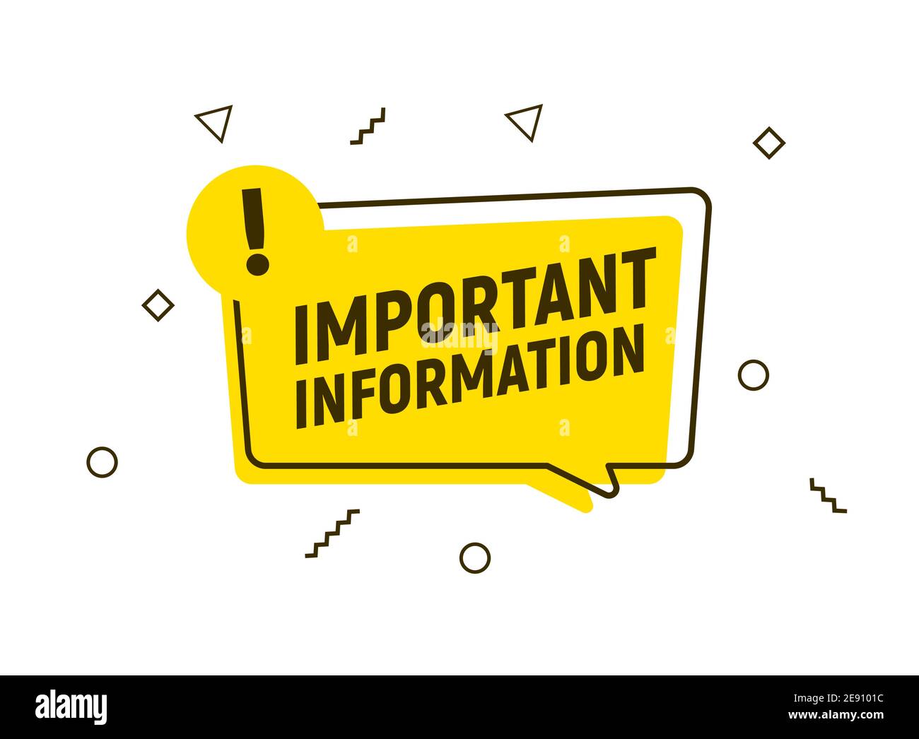 Important attention notice sign. Announce message banner important ...