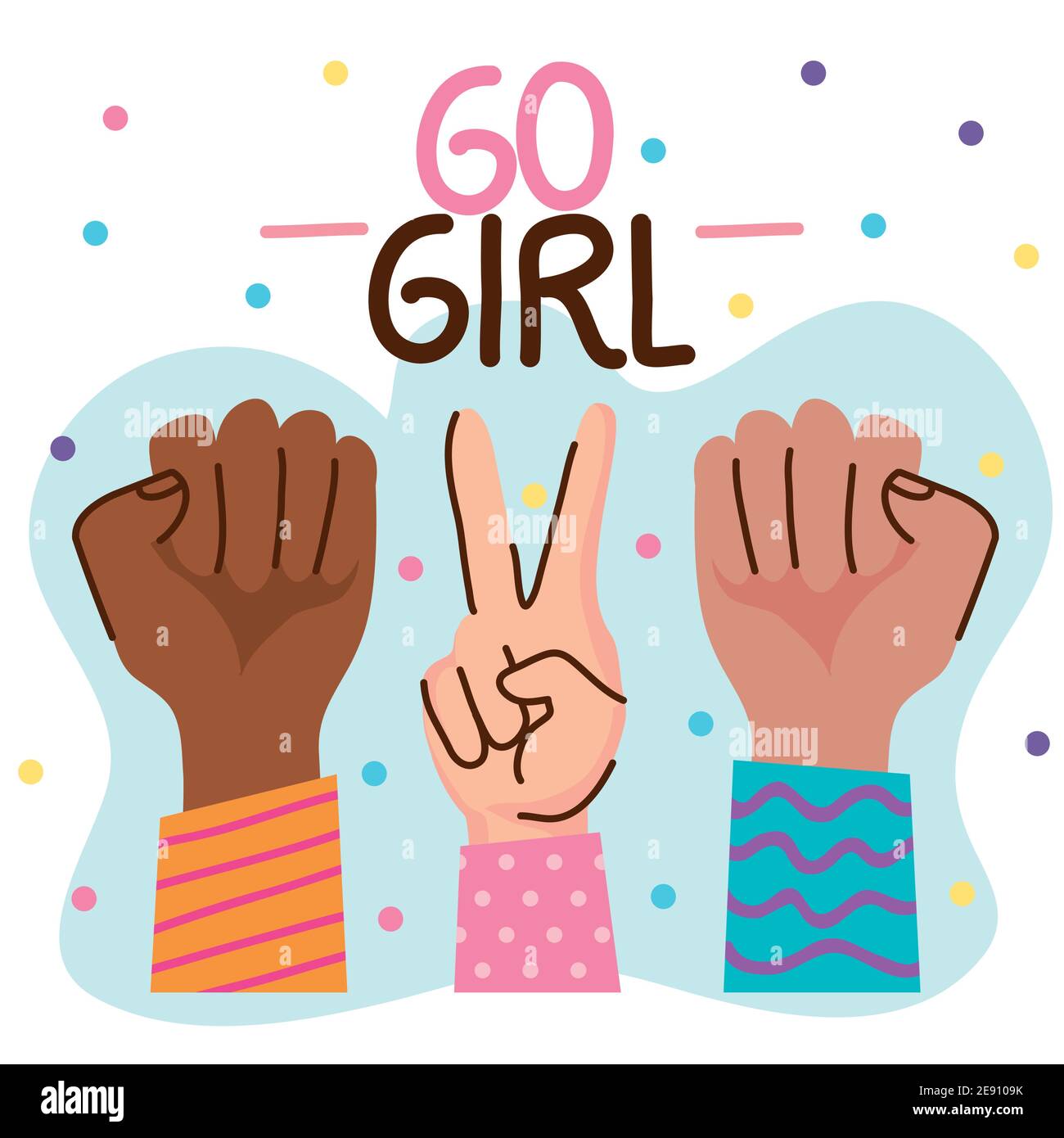 go girl lettering with hands signals Stock Vector Image & Art - Alamy